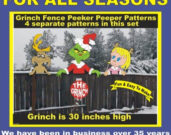 Grinch Fence Peeker - Etsy