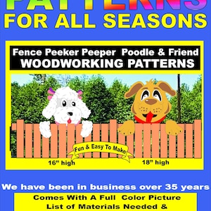 Fence Peeker Peepers SITTERS Poodle & Friend, Barn Farm Woodworking ...