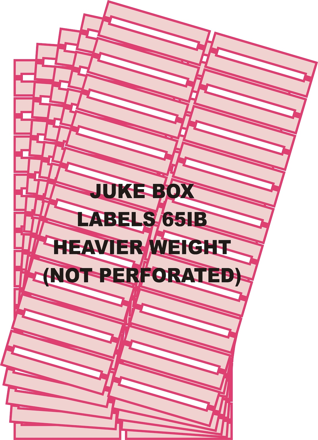 Juke Box Labels LT PINK Heavier Bond 65 Ib Wurlitzer Rockola Seeburg ...