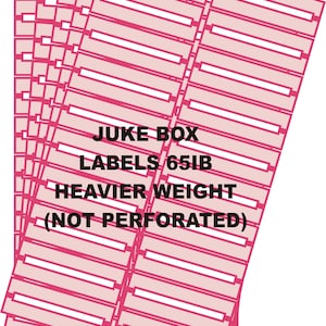 Juke Box Labels LT PINK Heavier Bond 65 Ib Wurlitzer Rockola Seeburg ...