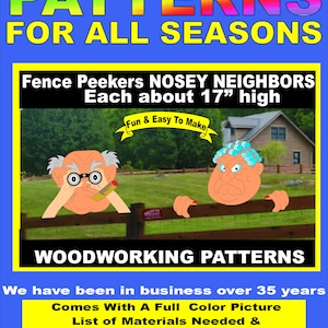 NOSEY Neighbours, FENCE Sitters, 2 Patterns in Set, Peeker Peepers ...