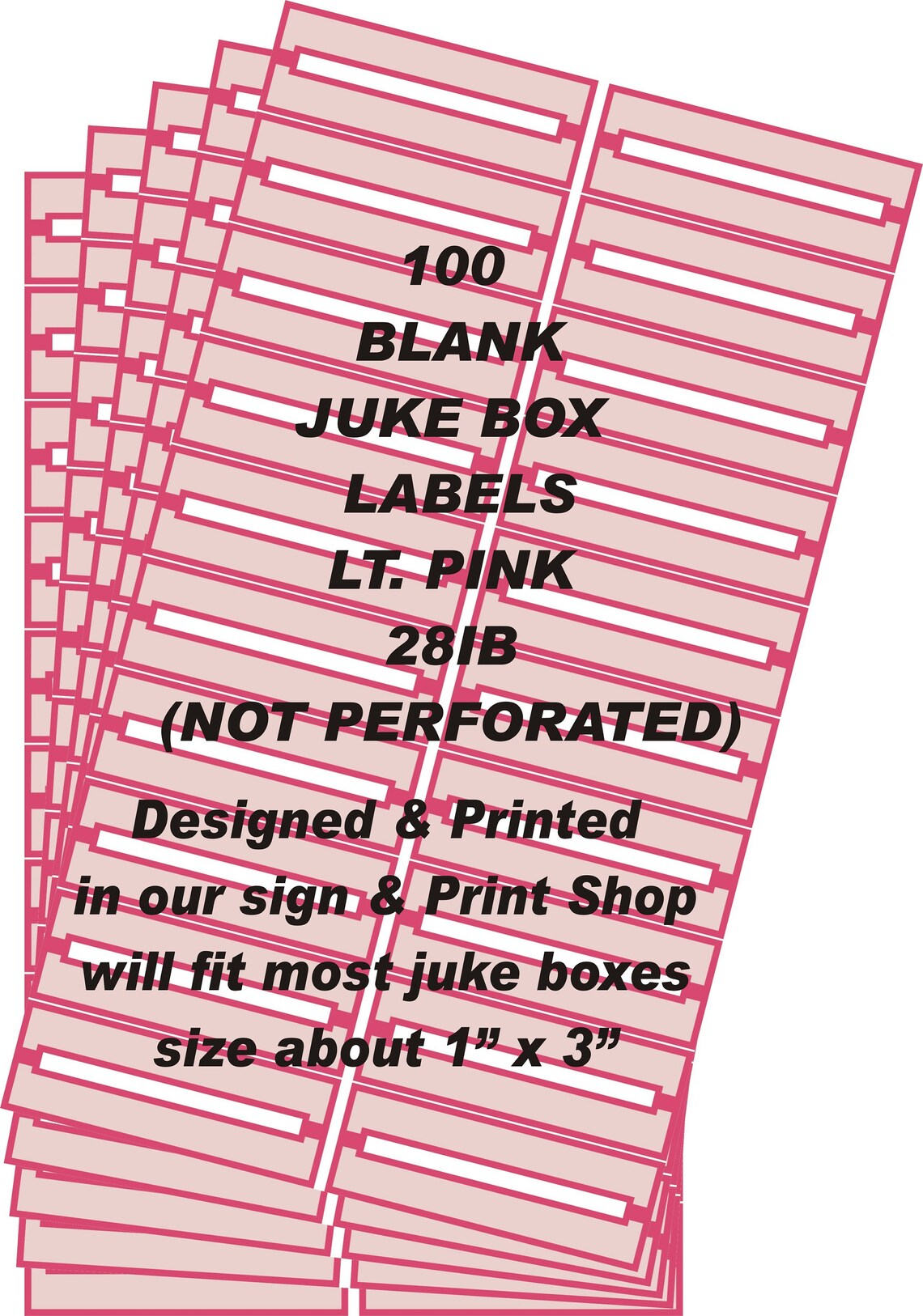 LT. PINK juke box labels wurlitzer 28Ib rockola seeburg music | Etsy