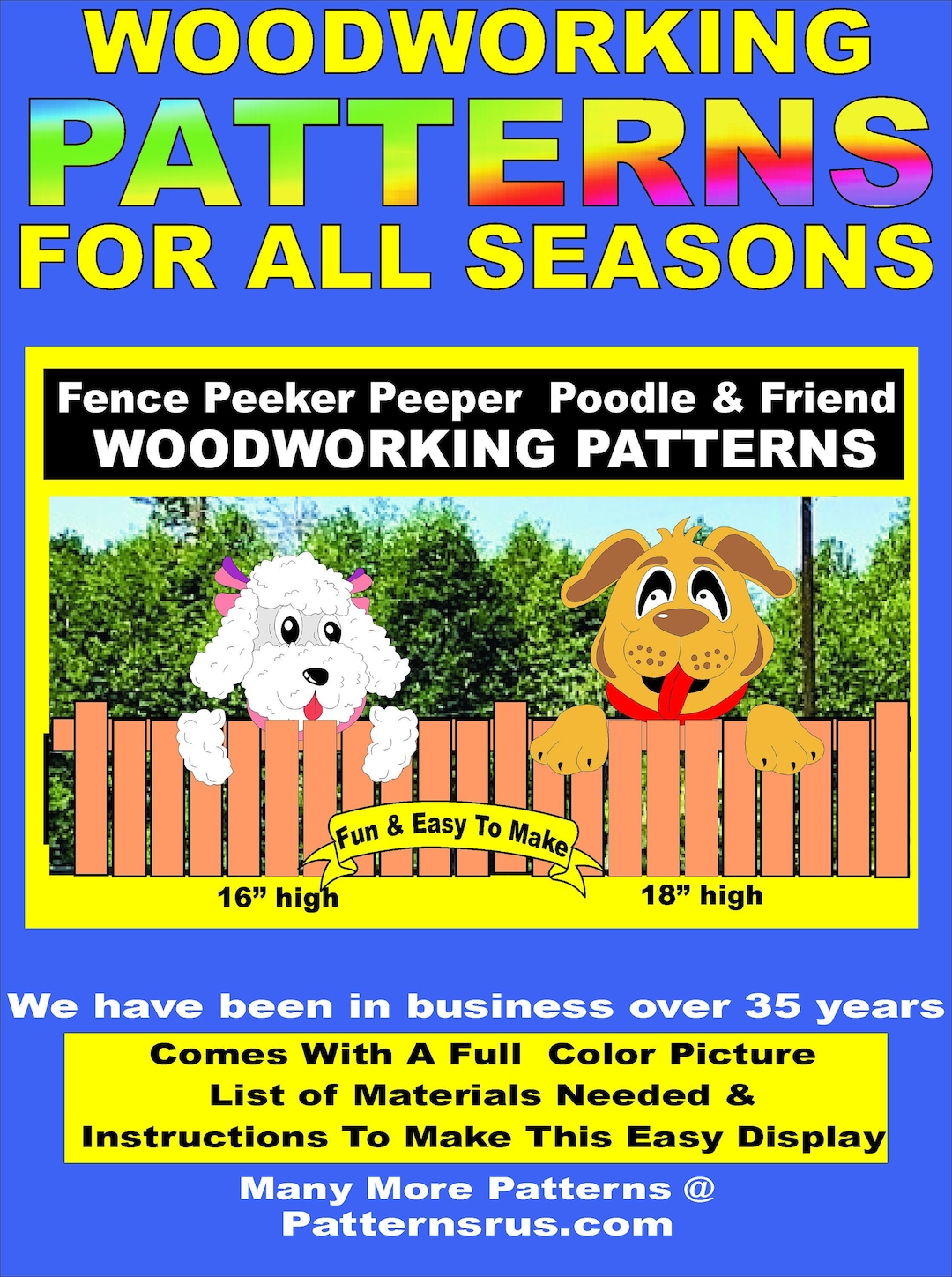 Fence Peeker Peepers SITTERS Poodle & Friend, Barn Farm Woodworking ...
