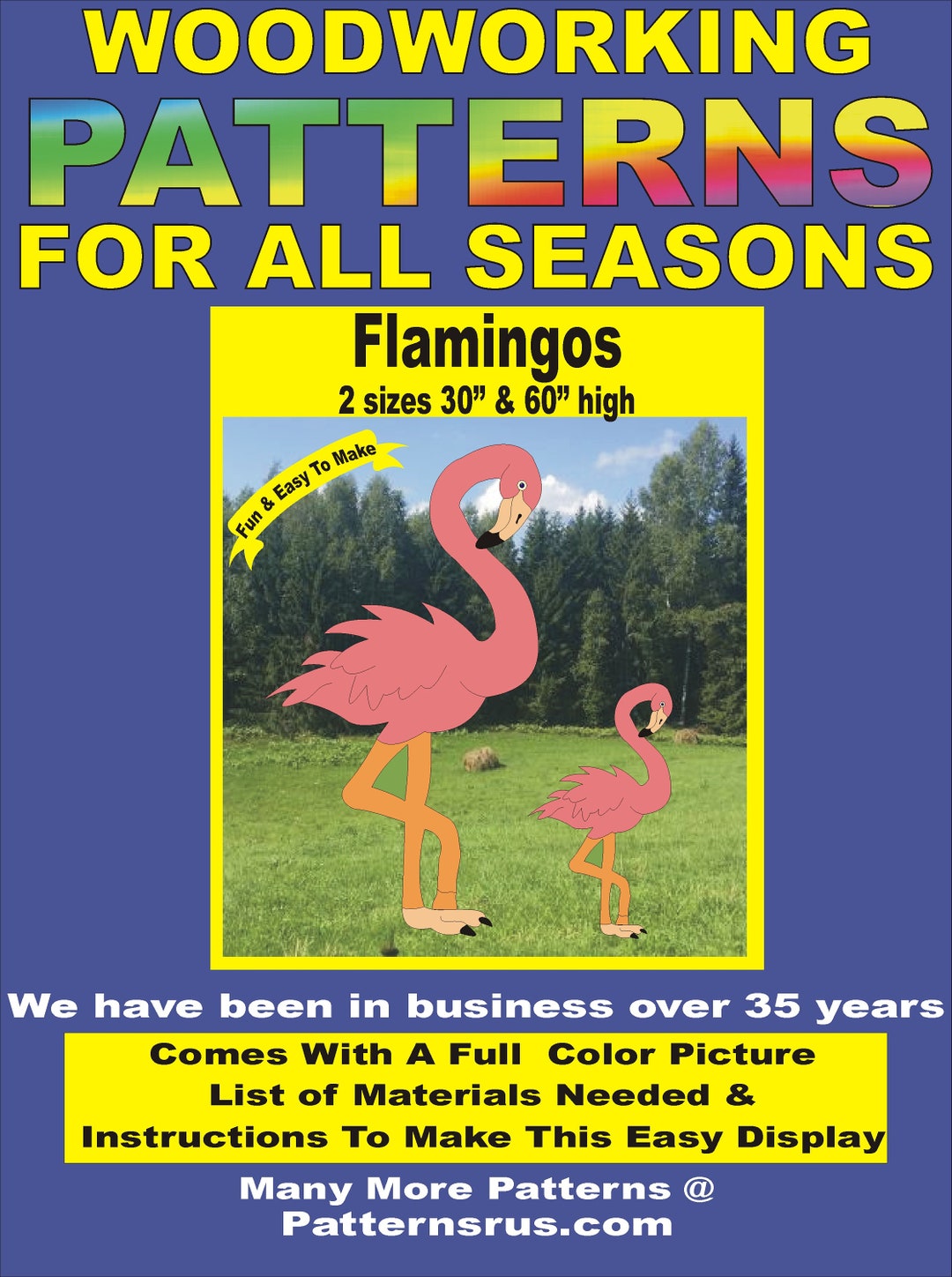 Flamingos Woodworking Pattern 2 in Set Yard Art Craft Decor Patternsrus ...