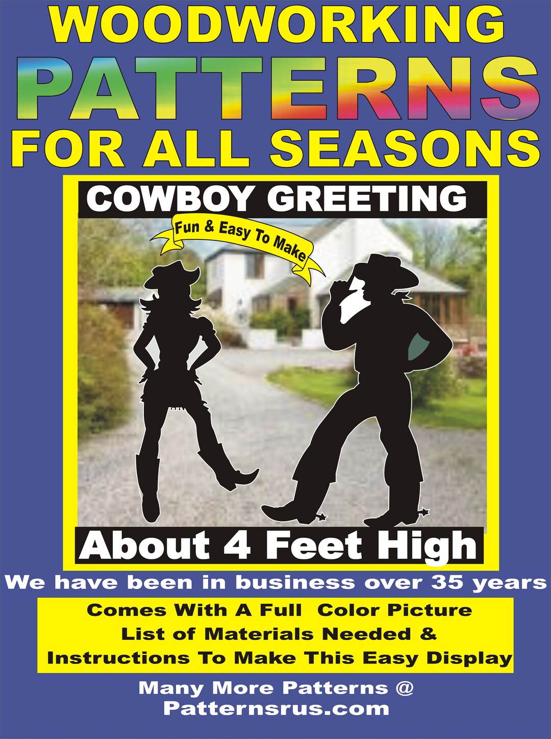 Cowboy Greetings Silhouette Woodworking Pattern, Plan, 2 in This Set ...