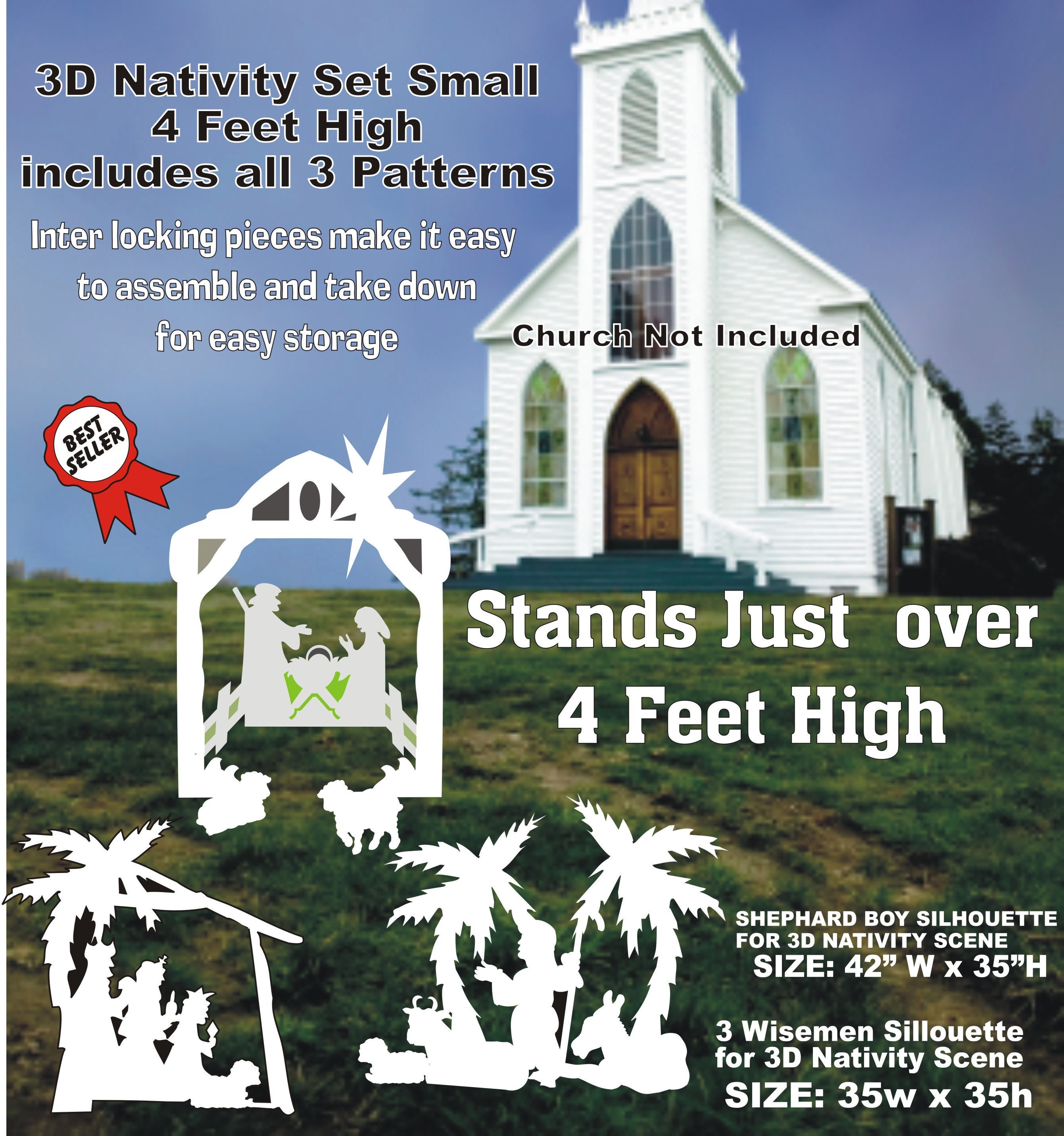 NATIVITY SCENE 3D Woodworking Pattern - 3 Patterns in Set - About 4 ...