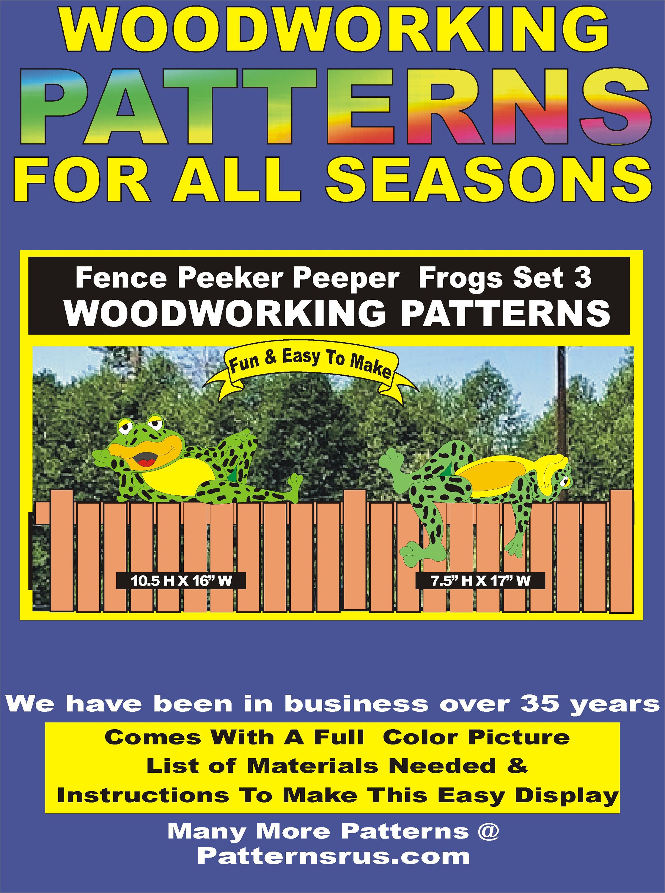 FROGS Fence Peeker Peepers Fence Sitters Woodworking Pattern 2 | Etsy