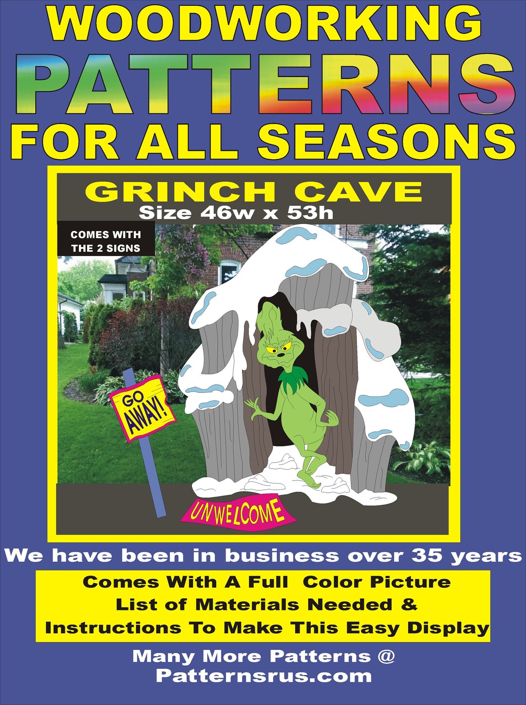 Grinch Cave About 46 X 53 High " Christmas Woodworking Pattern, Yard ...