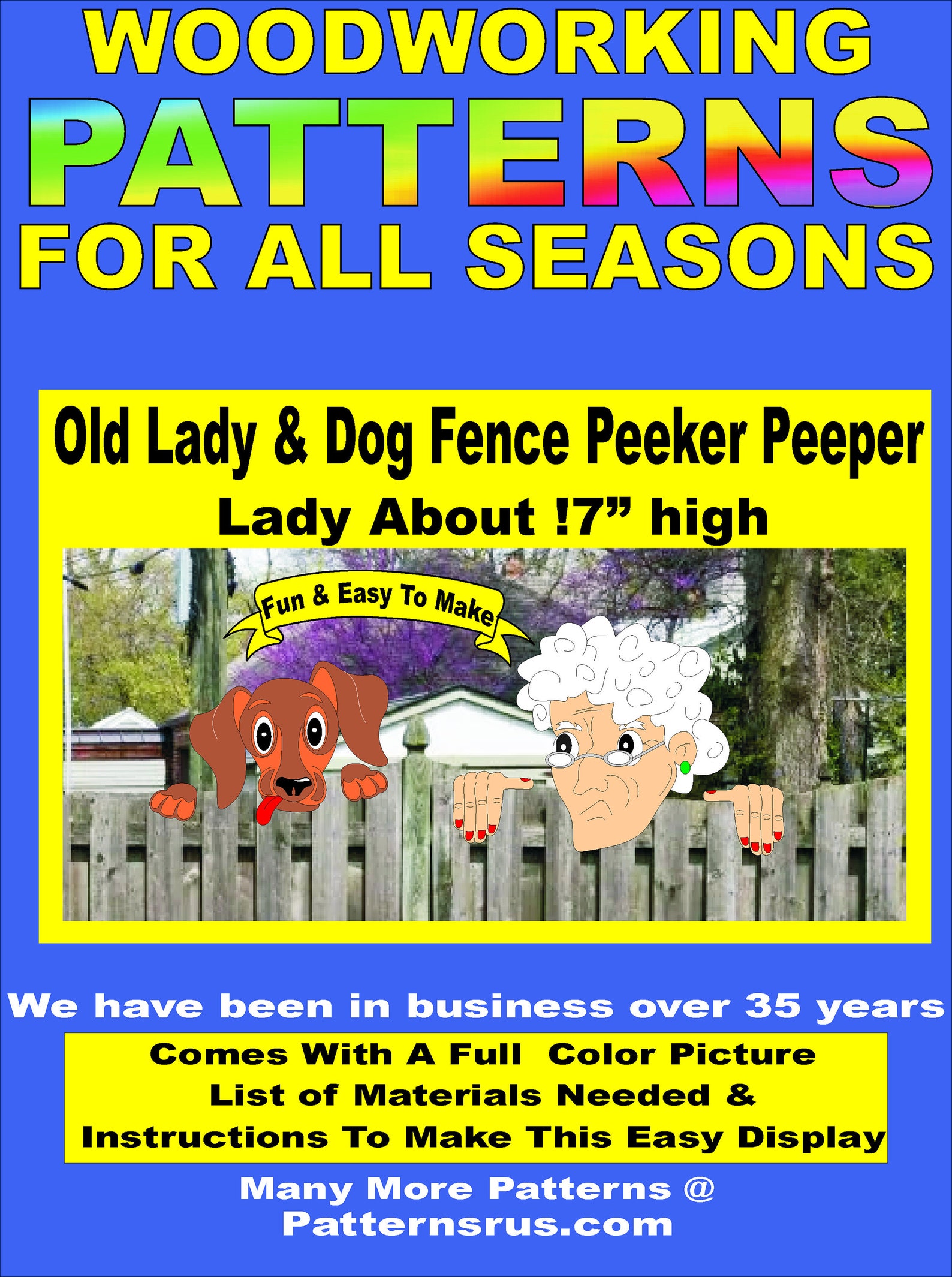 Fence peeker peepers old lady and dog woodworking pattern | Etsy