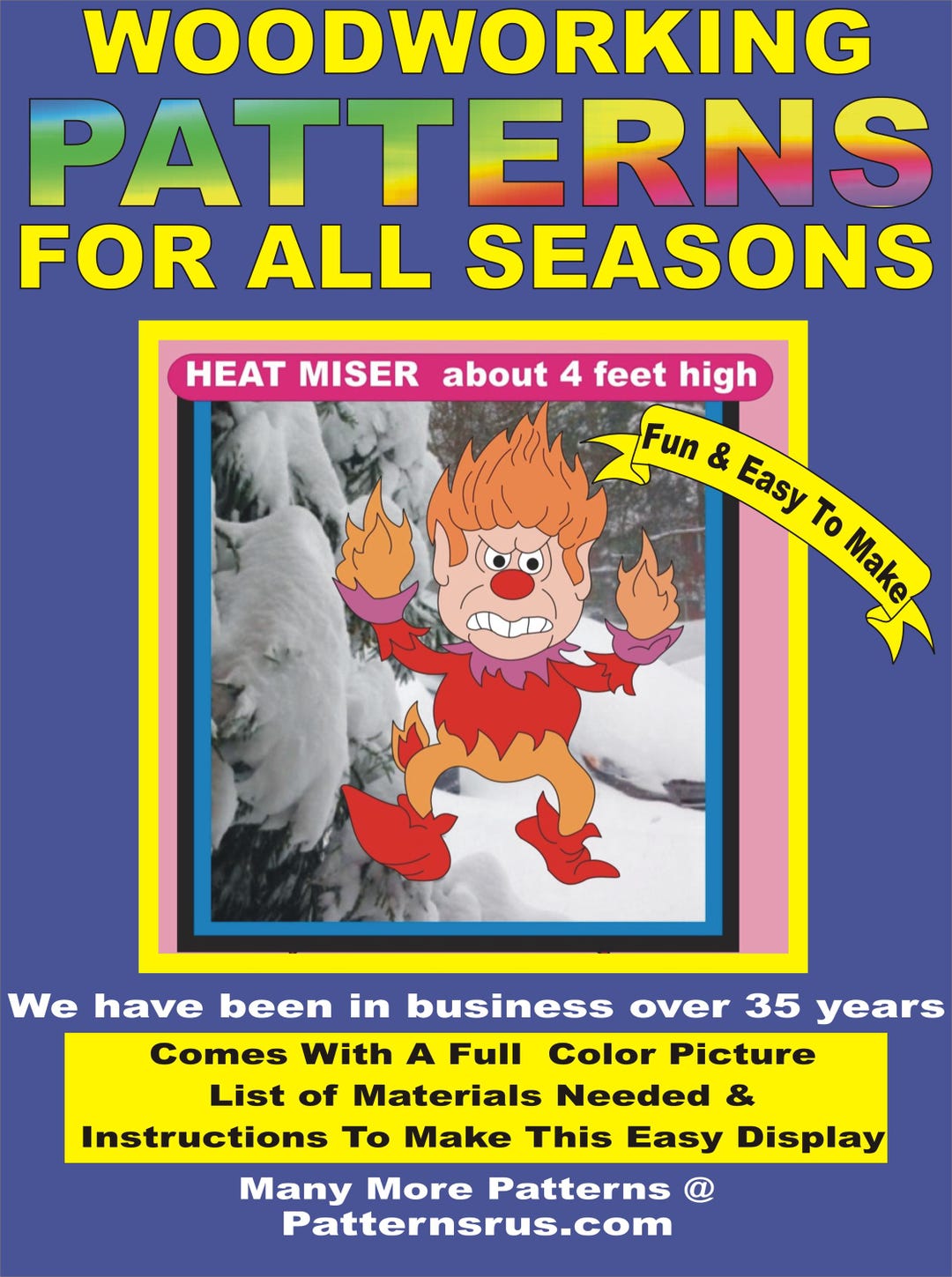 HEAT MISER Woodworking Pattern 4 Feet High Yard Art by PATTERNSRUS - Etsy