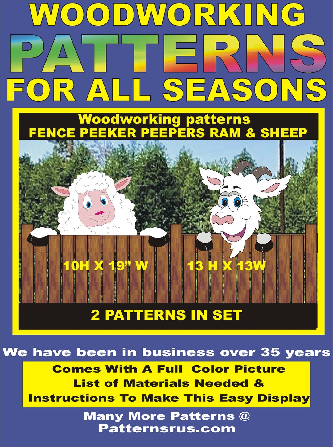 Fence Peeker Peepers SITTERS Ram & Sheep , Barn Farm Woodworking ...