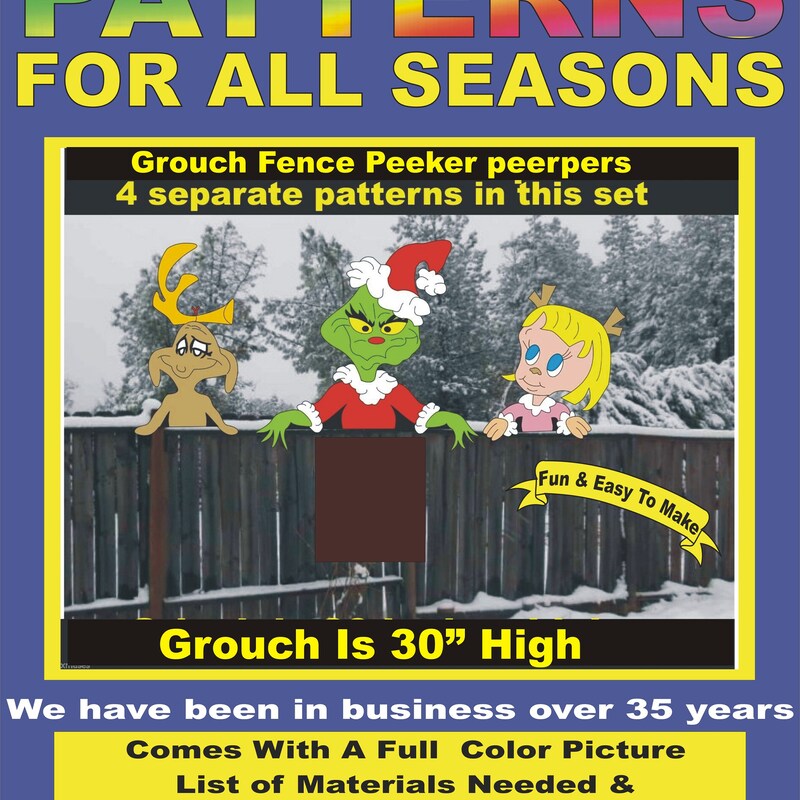 Grinch Fence Peeker - Etsy