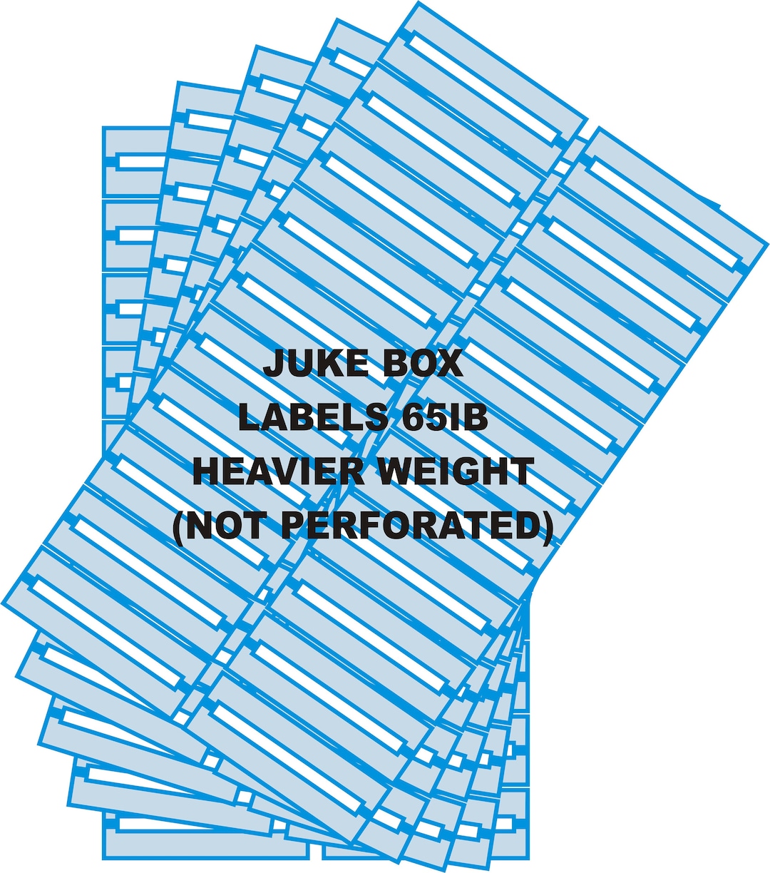 Juke Box Labels LT BLUE Heavier Bond 65 Ib Wurlitzer Rockola Seeburg ...