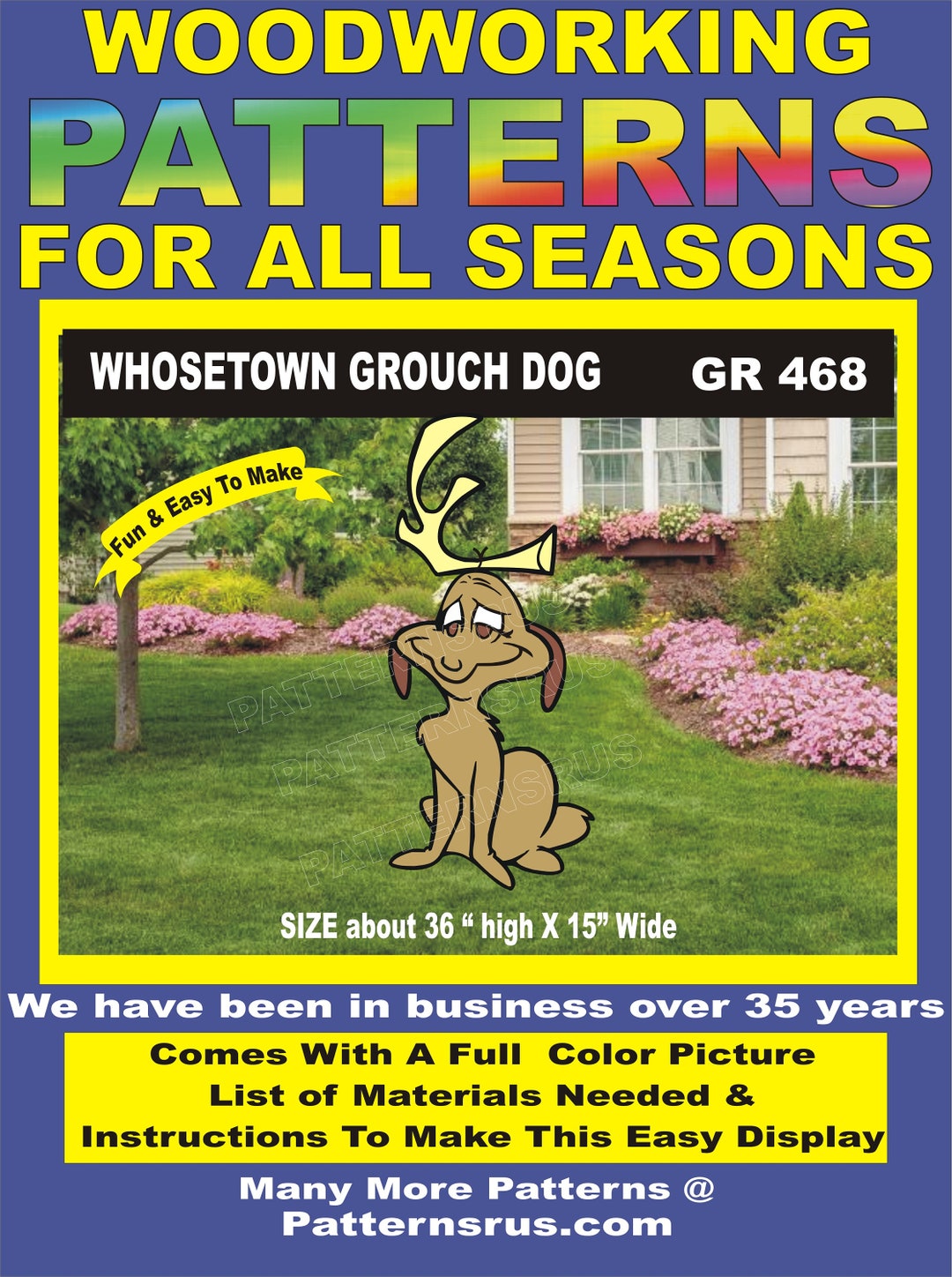 Whosetown Grouch Dog GR 468 Woodworking Pattern, About 3 Feet High ...