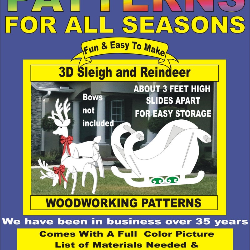Reindeer and Sleigh - Etsy