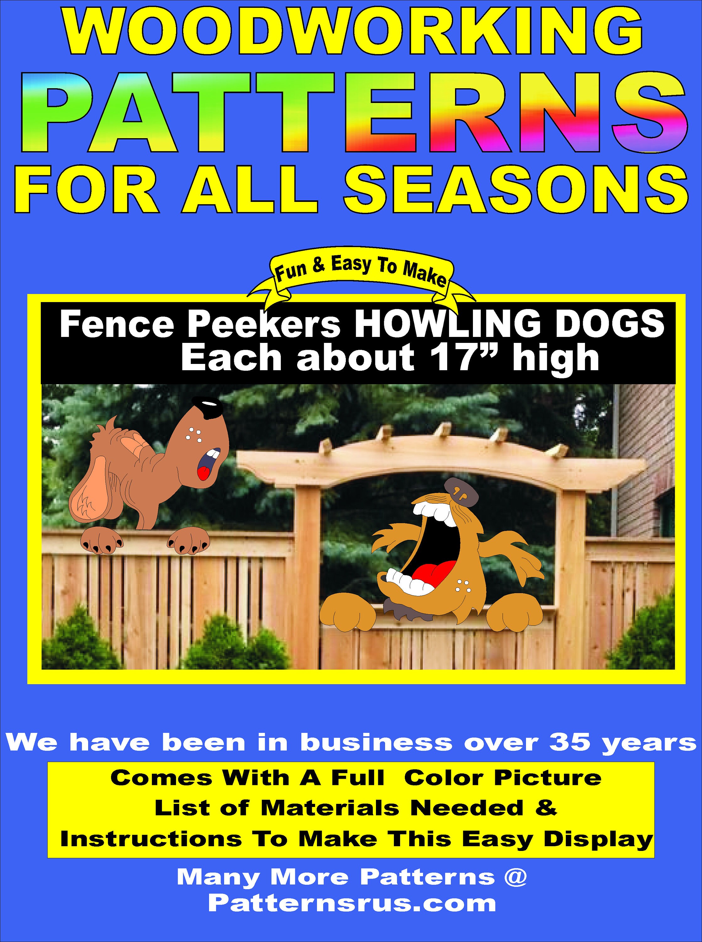 HOWLING DOGS Fence Peeker Peepers Woodworking Pattern 2 | Etsy
