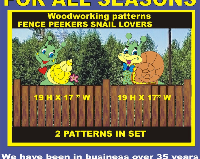 Snail Lovers Fence Peeker Peepers Woodworking Pattern Yard Art Craft ...
