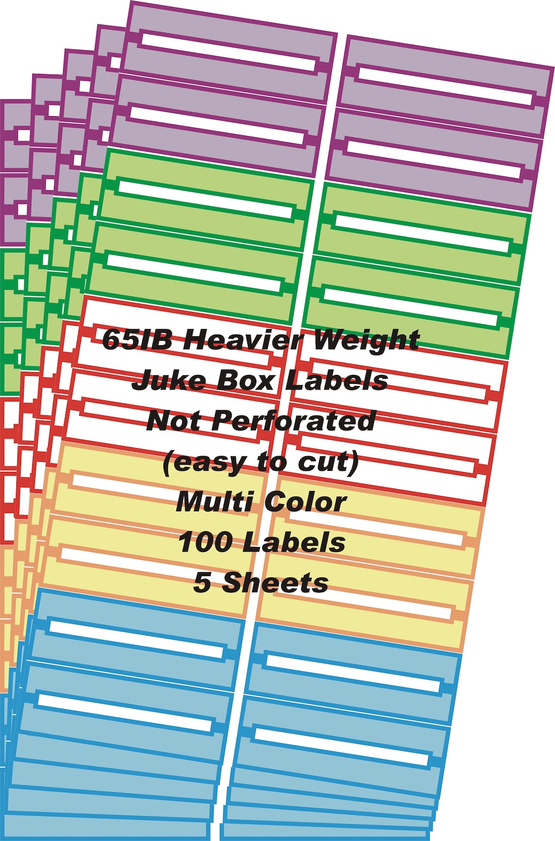 Juke Box Labels MULTI COLOR Heavier Bond 65 Ib Wurlitzer Rockola ...