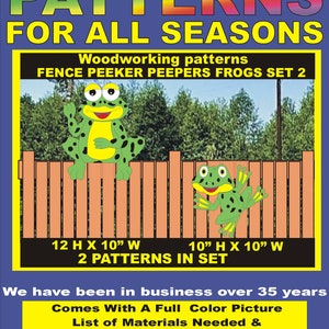 Fence Peeker Peepers Frogs Set 2 Fence Sitters Barn Farm Woodworking ...
