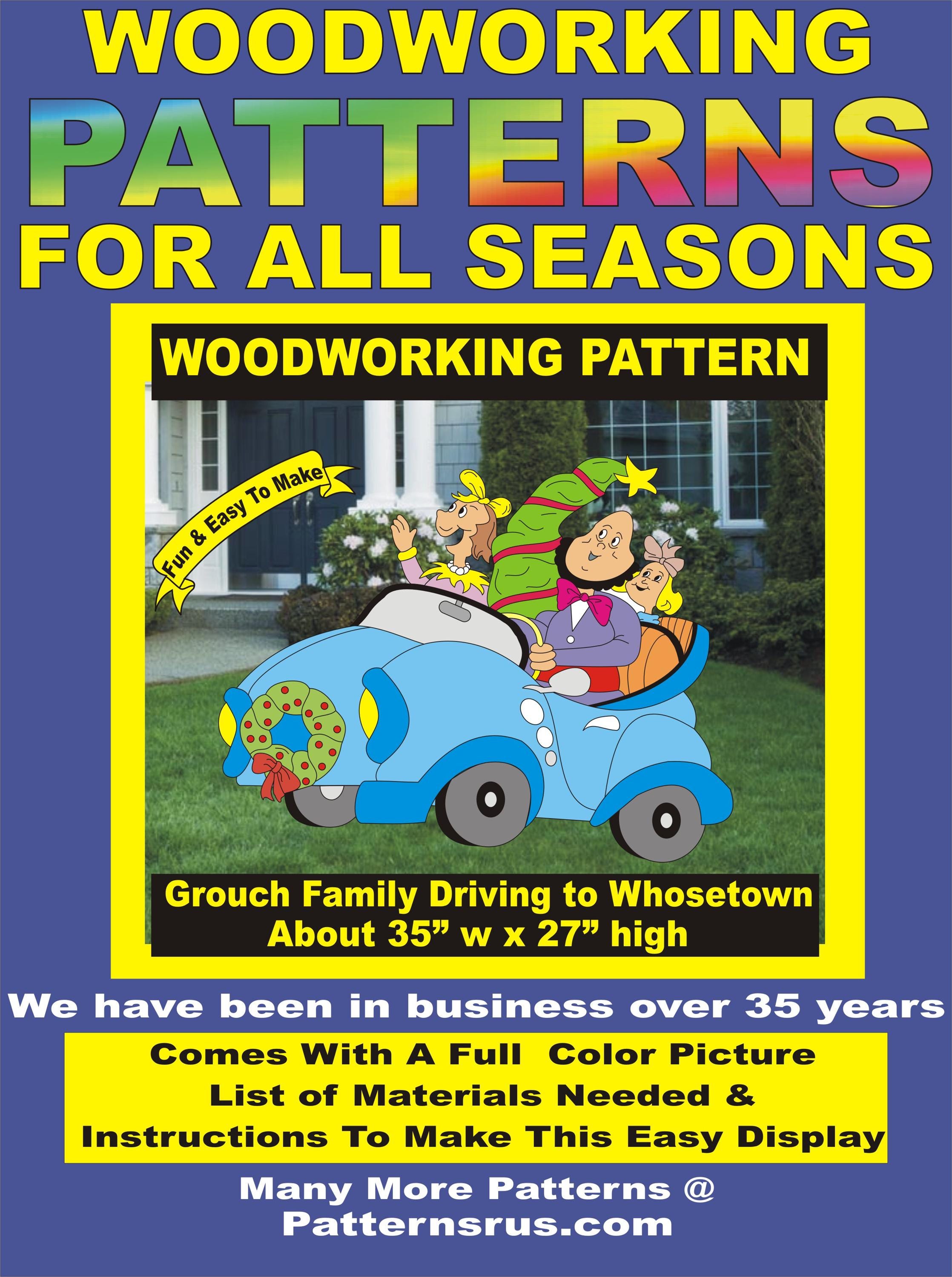 GROUCH FAMILY Driving to Whosetown Christmas Woodworking Pattern, Yard ...