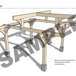 Three Gable Timber Frame Style Pavilion Plan - Etsy