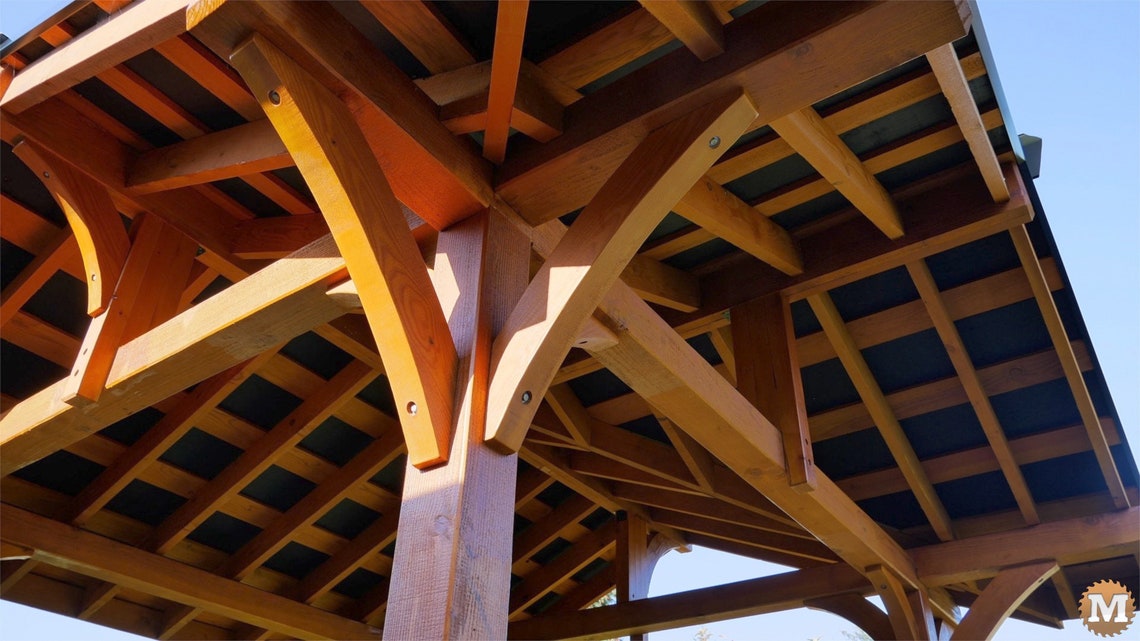 Three Gable Timber Frame Style Pavilion Plan - Etsy