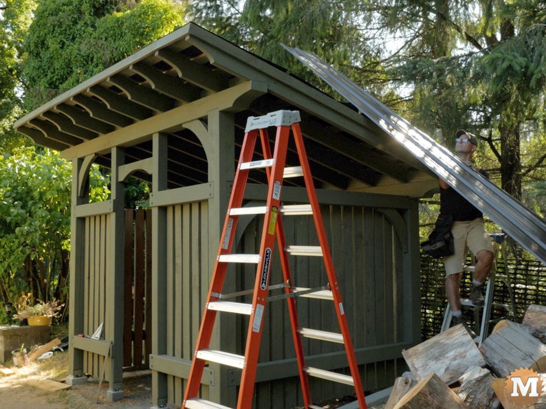 Timber Frame Style Woodshed Plan - Etsy