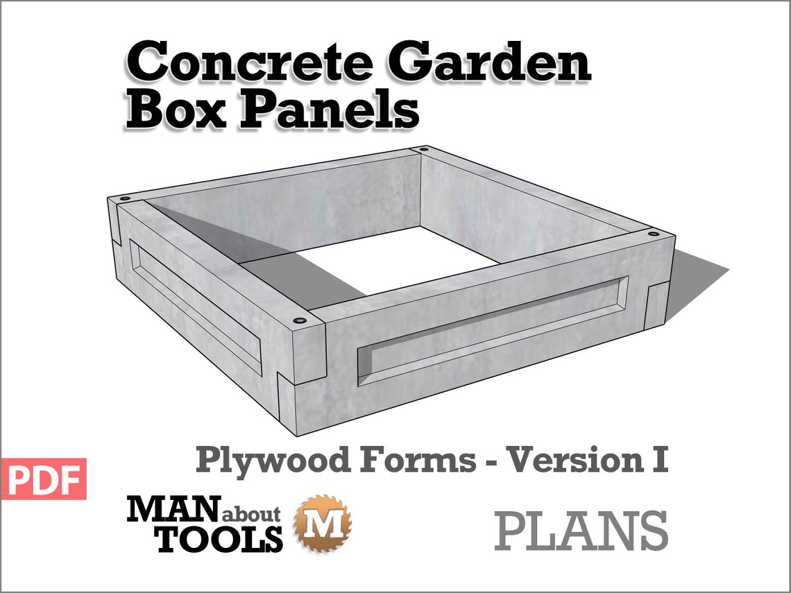 Concrete Garden Box Panels Version I Plan - Etsy