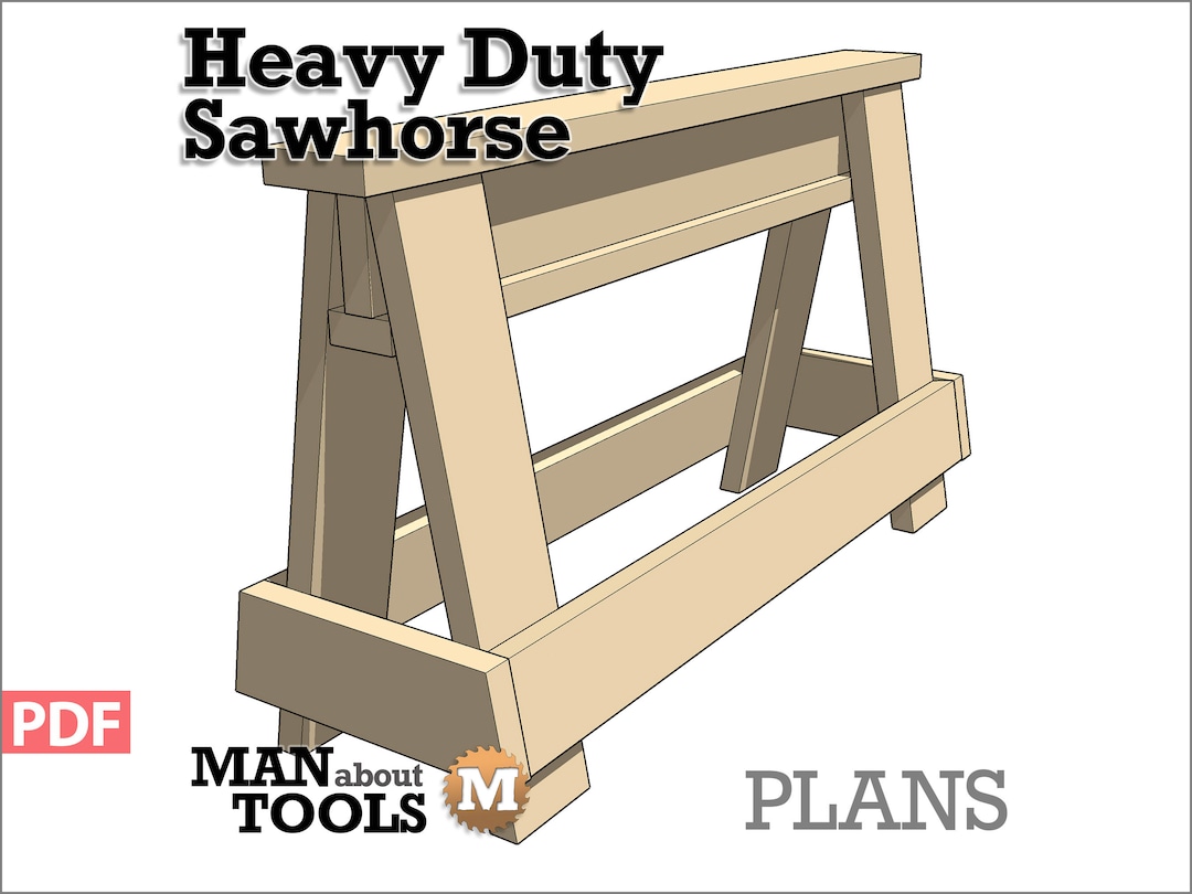 Heavy Duty Sawhorse Plan - Etsy