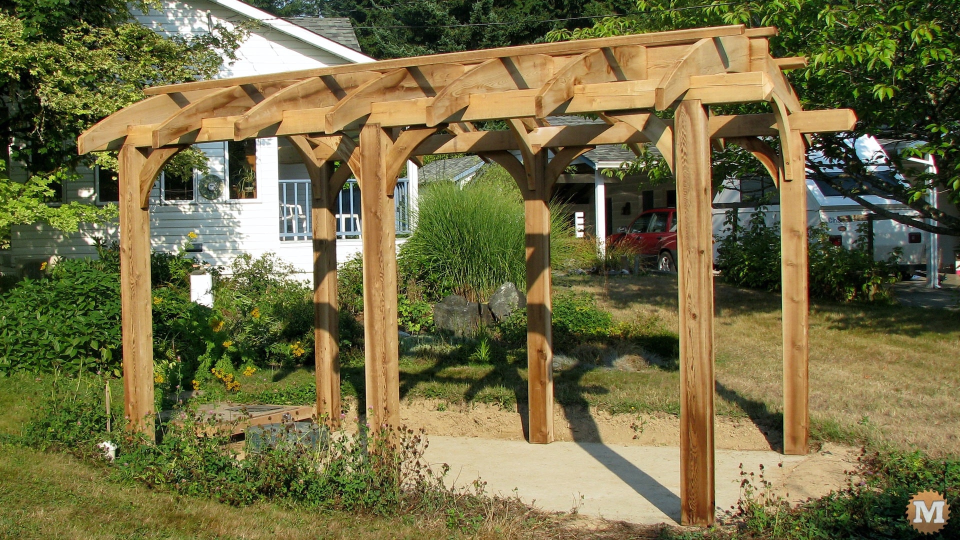 Curved Rafter Pergola Plan - Etsy