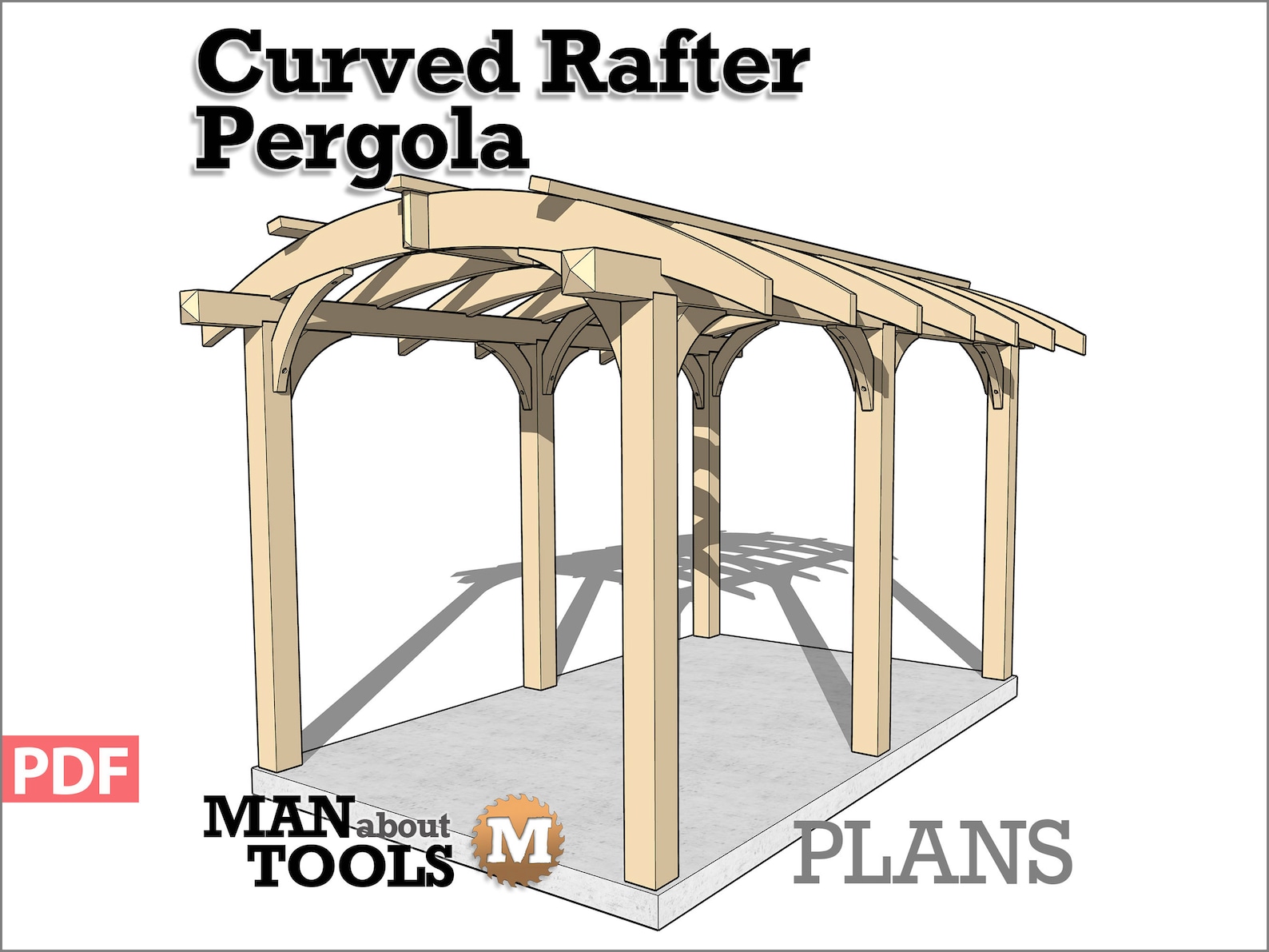 Curved Rafter Pergola Plan - Etsy