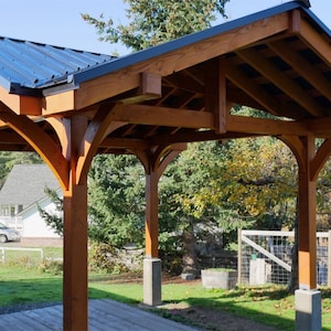 Three Gable Timber Frame Style Pavilion Plan - Etsy