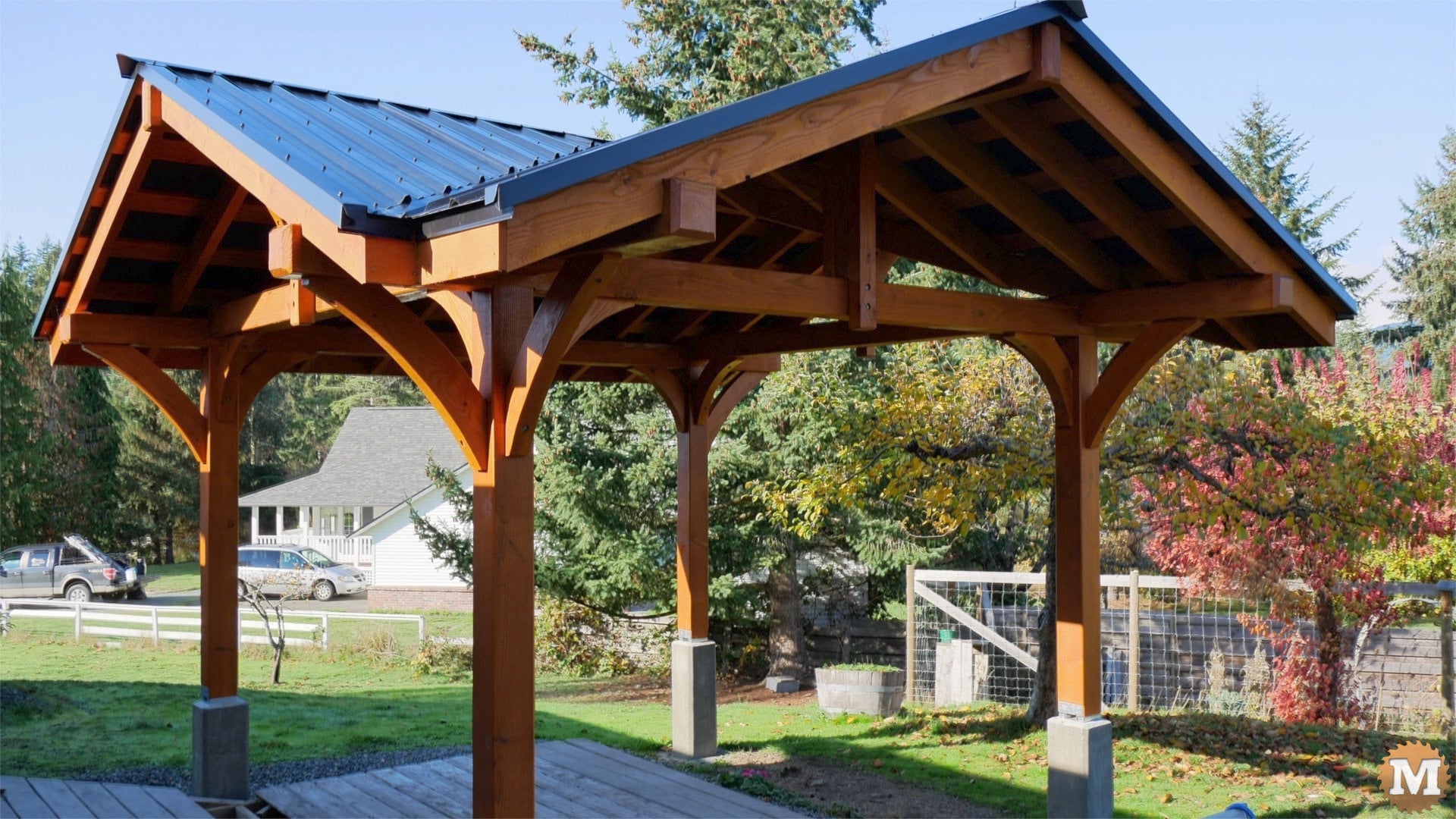 Three Gable Timber Frame Style Pavilion Plan - Etsy