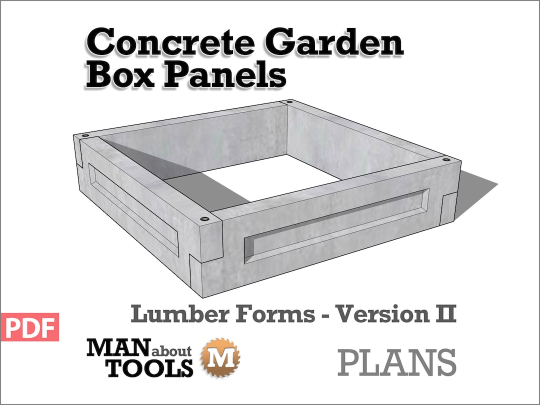 Concrete Garden Box Panels - Version II Plan - Etsy