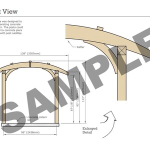 Curved Rafter Pergola Plan - Etsy