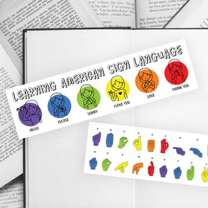 Learning American Sign Language Student Bookmarks | Double Sided ...