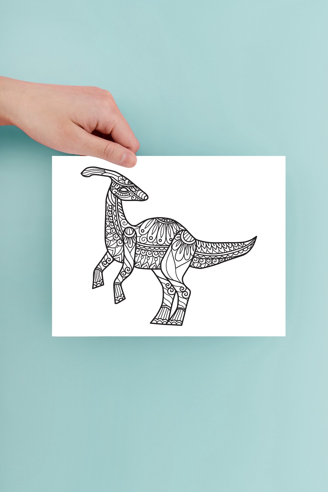 9 Mandala Dinosaur Coloring Pages for Kids or Adults | Velociraptor ...