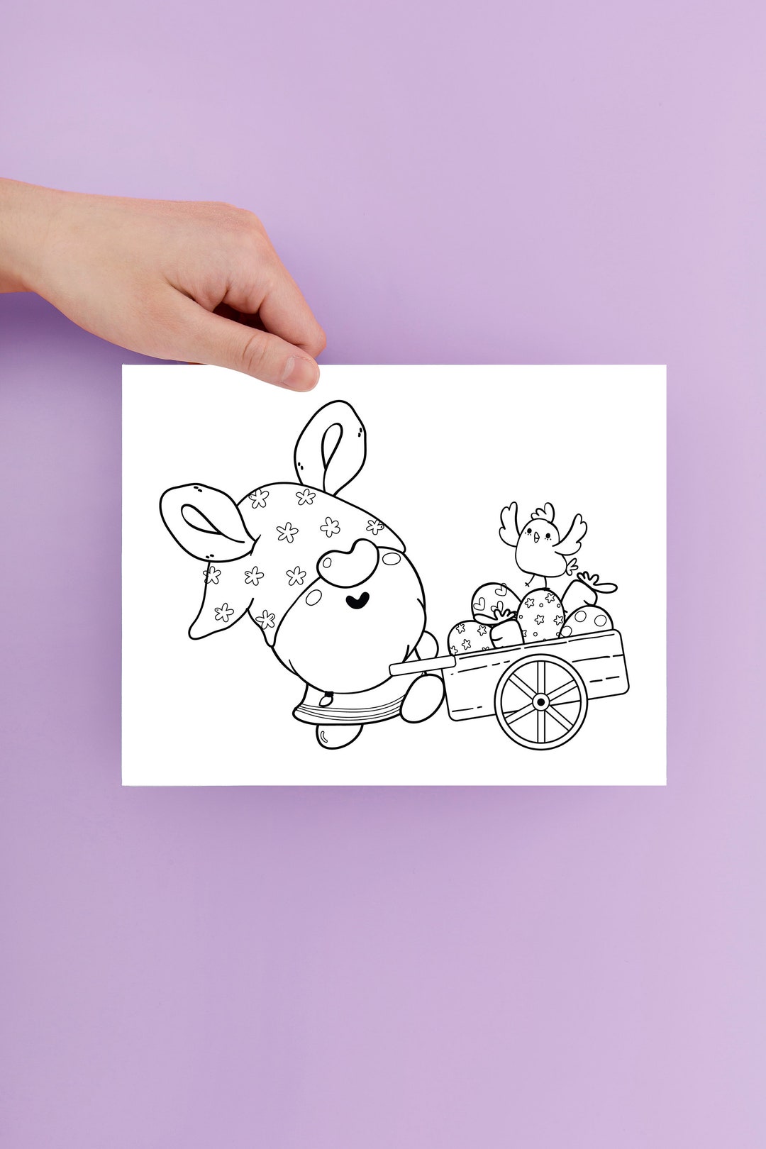20 Easter Bunny Gnome Coloring Pages for Kids or Adults Alike! | Cute ...