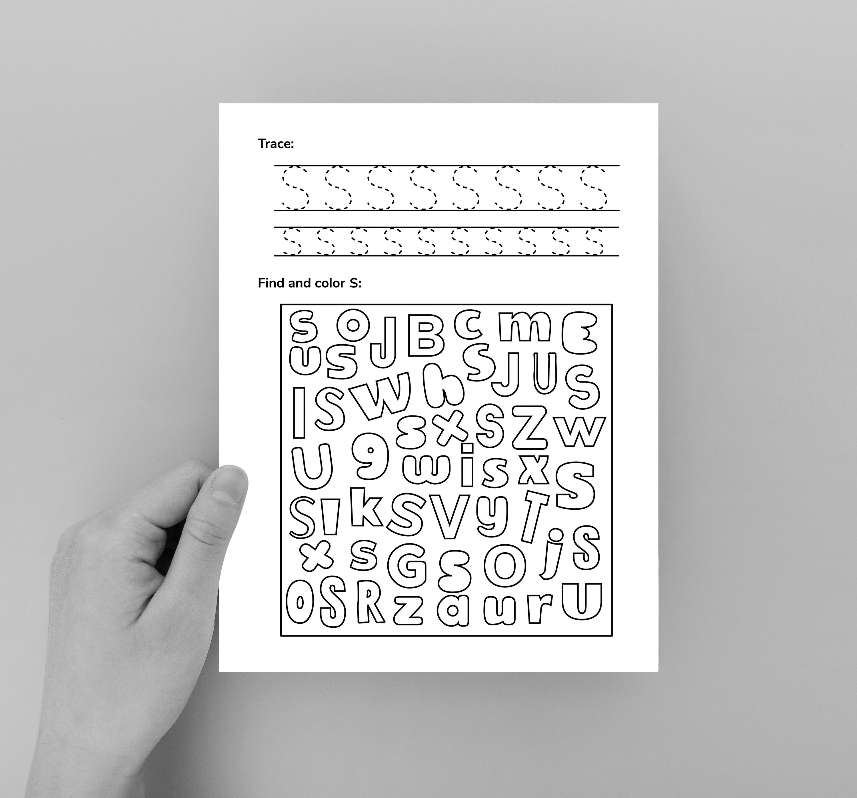 26 English Alphabet Trace Find & Color Activity Pages for - Etsy