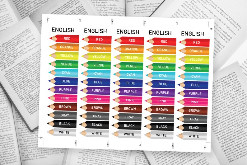 Learning Colors in Spanish Student Bookmarks | Double Sided | Great for ...