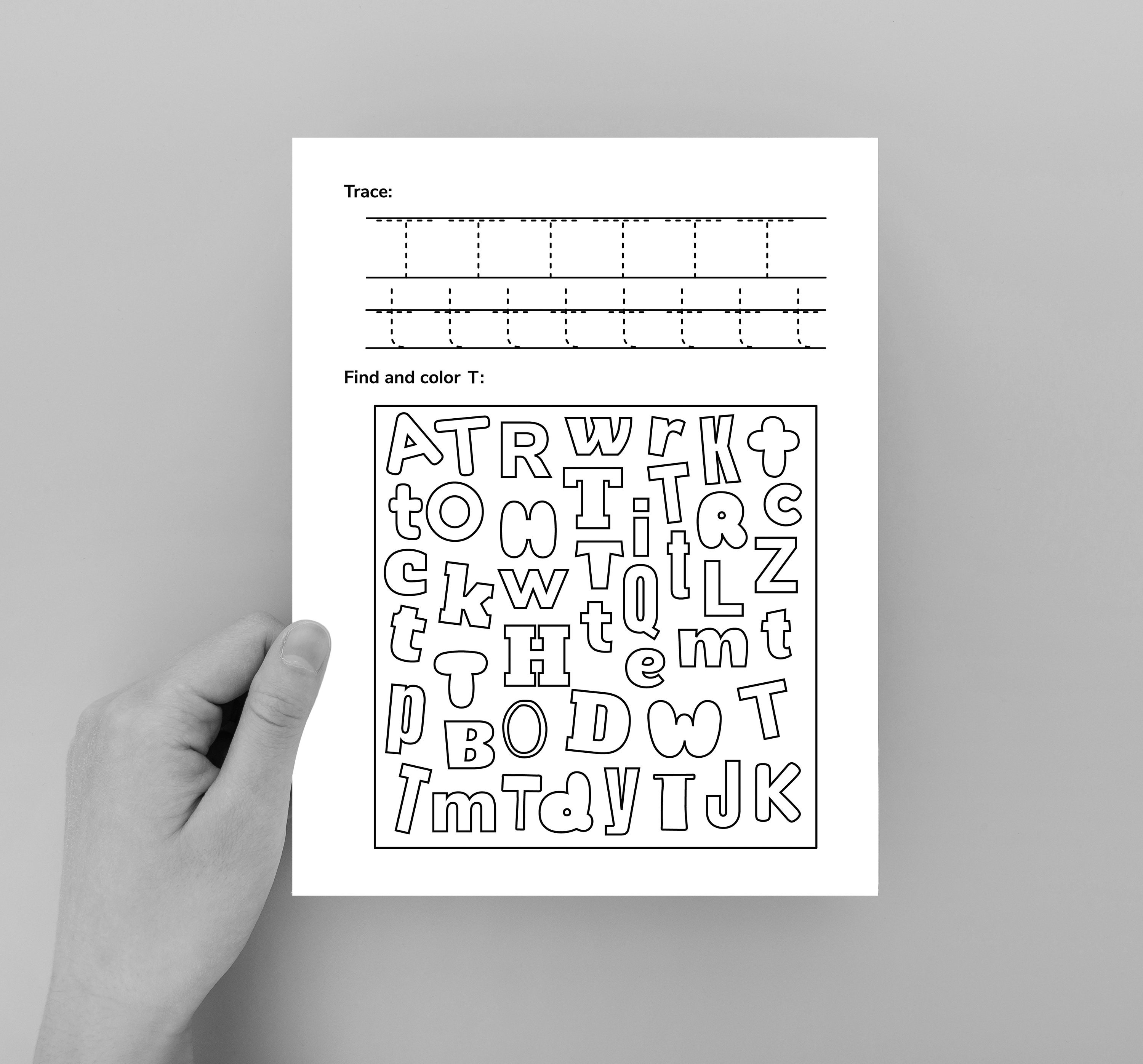 26 English Alphabet Trace, Find & Color Activity Pages for Kids ...
