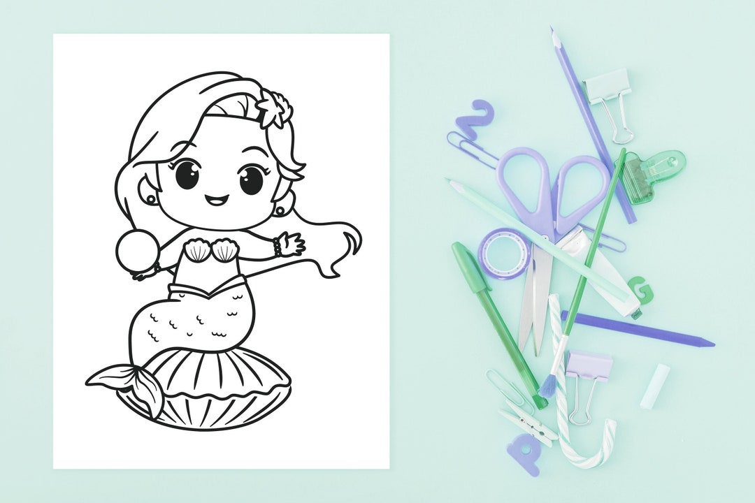 15 Cute Little Mermaid Inspired Coloring Pages for Kids or Adults Alike ...
