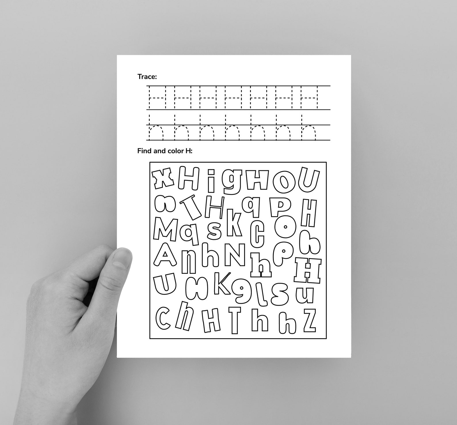 26 English Alphabet Trace Find & Color Activity Pages for | Etsy