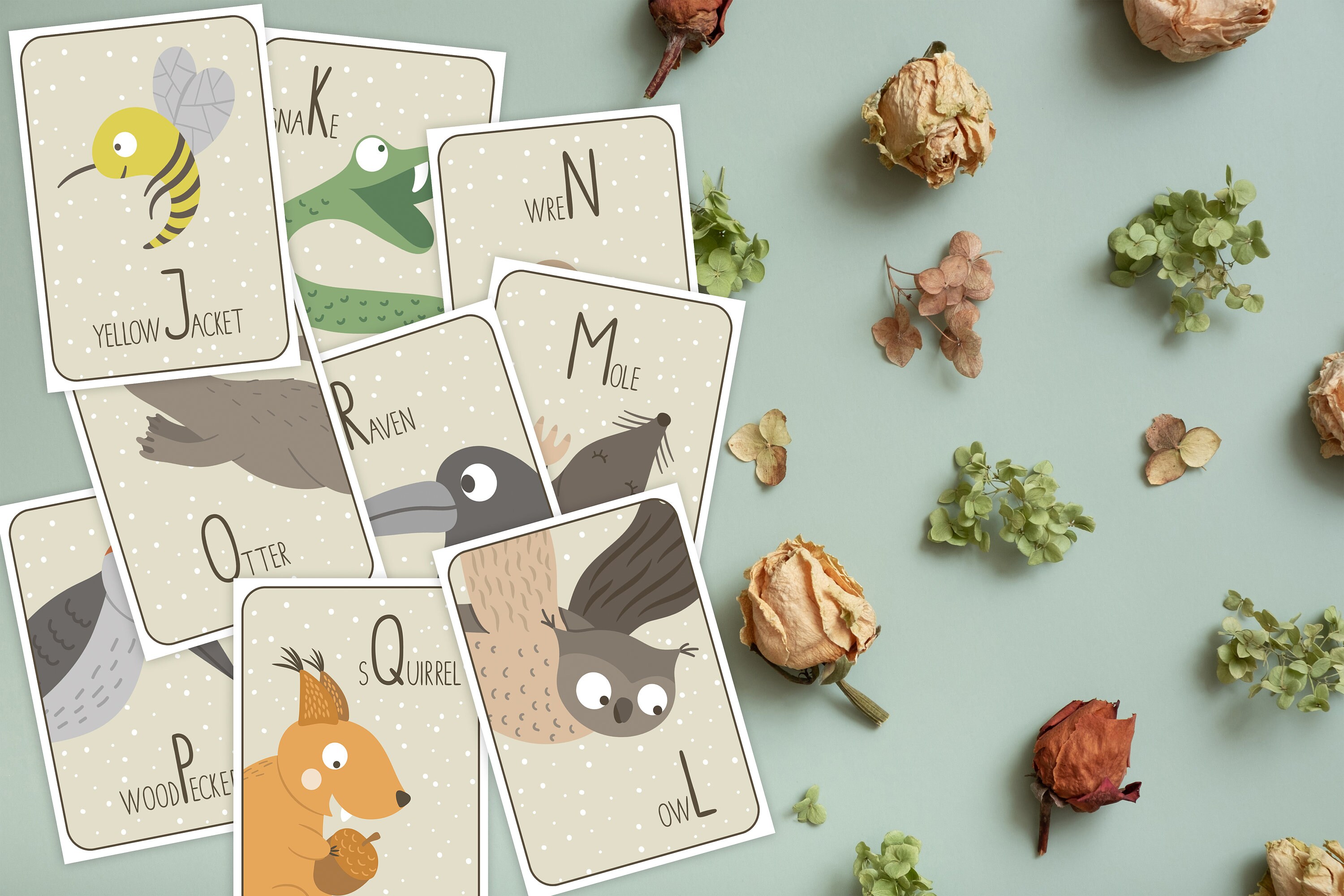 26 English Alphabet Woodland Forest Animal Themed Flashcards | Activity ...