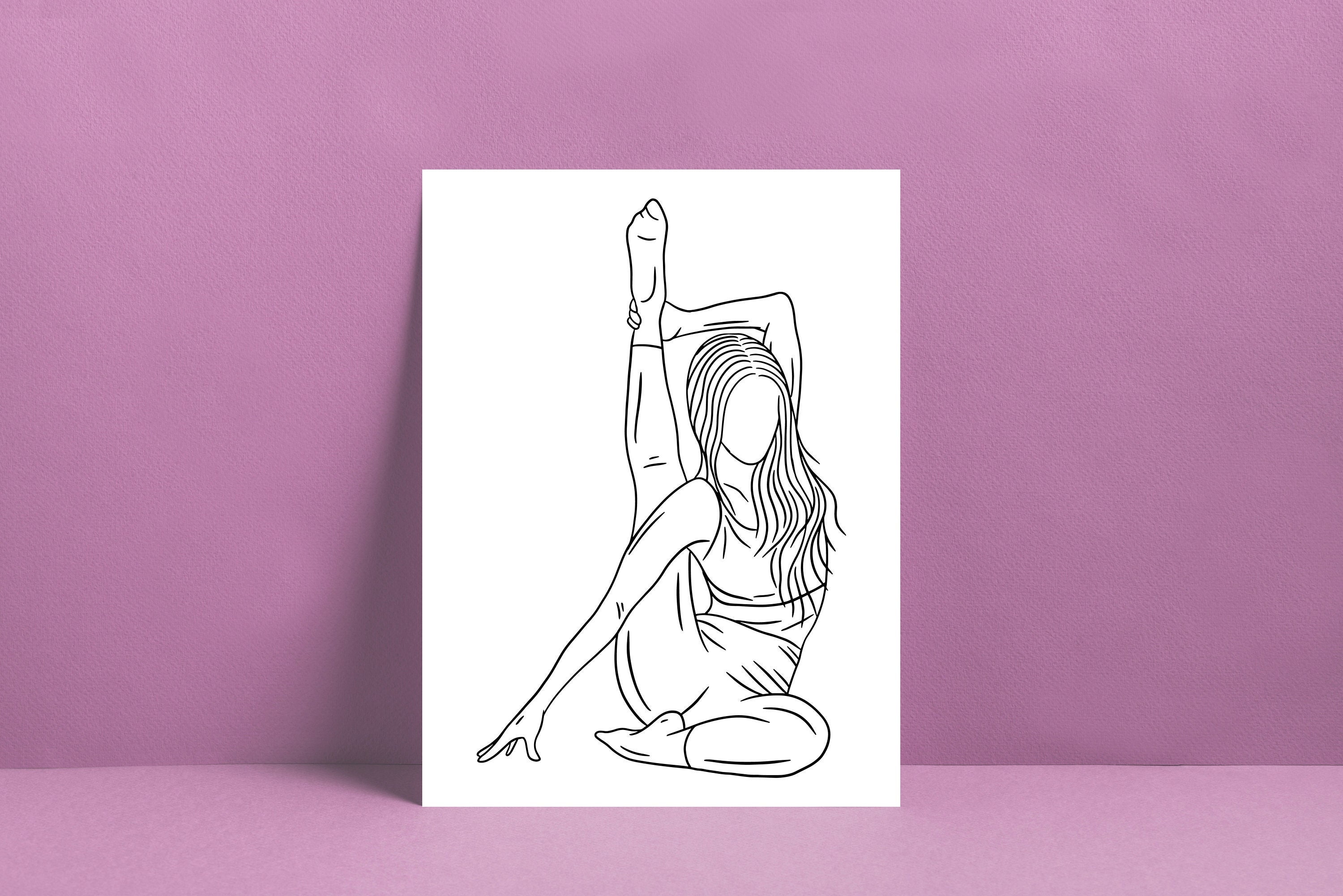 10 Assorted Yoga Pose Coloring Pages for Teens or Adults Alike Unique ...
