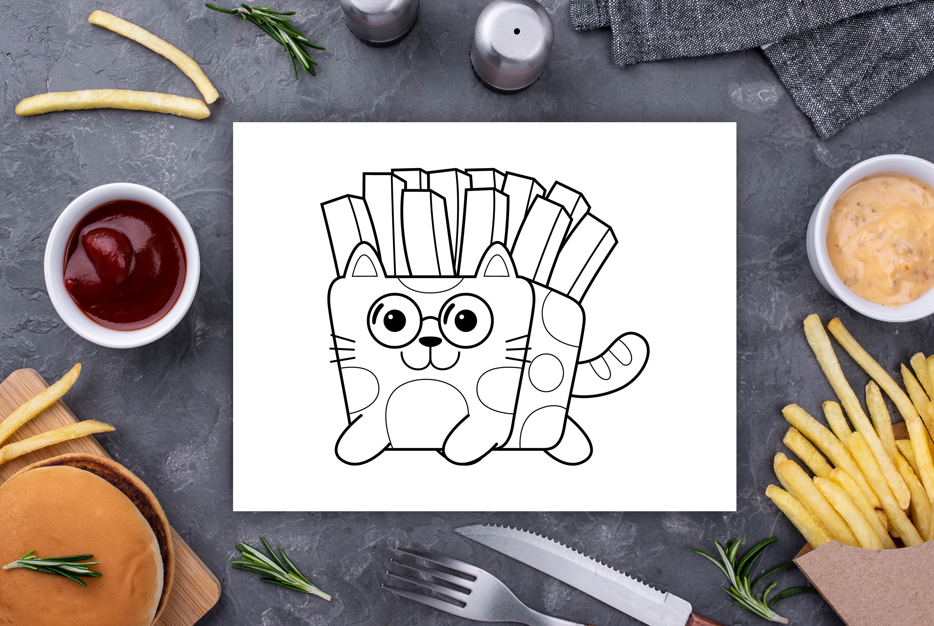 10 Adorable Food as Cats Coloring Pages for Kids or Adults Alike Unique ...