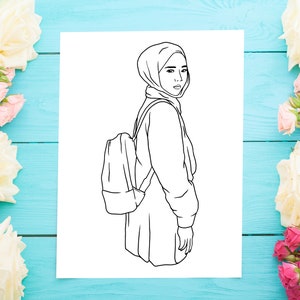 10 Hijabi Women Coloring Pages for Teens or Adults Alike! | Inclusive ...