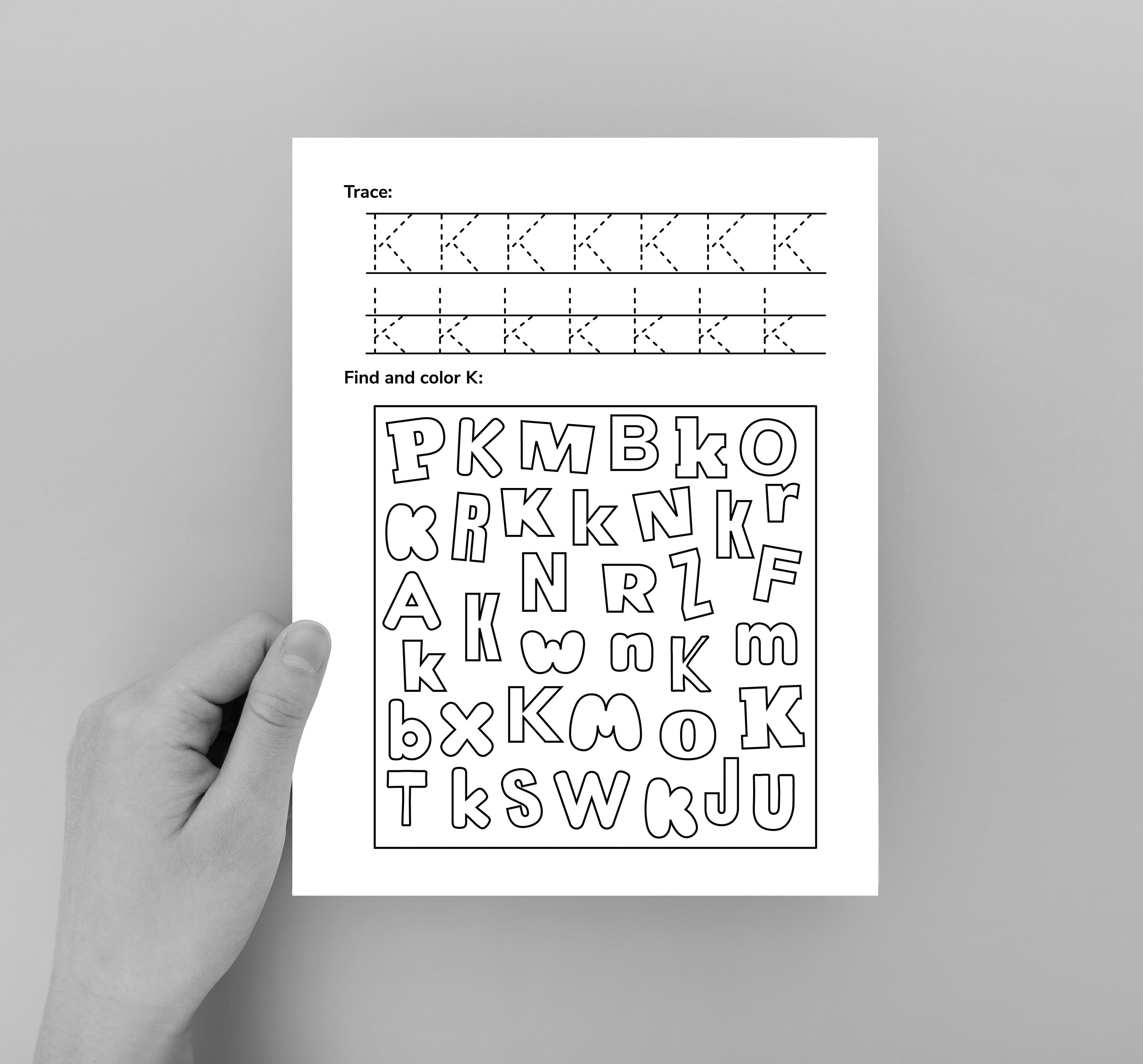 26 English Alphabet Trace Find & Color Activity Pages for - Etsy