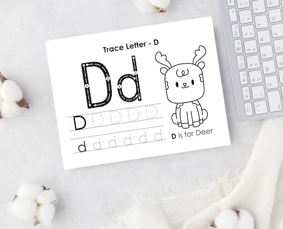 26 English Alphabet Tracing Animal Coloring Activity Pages for - Etsy