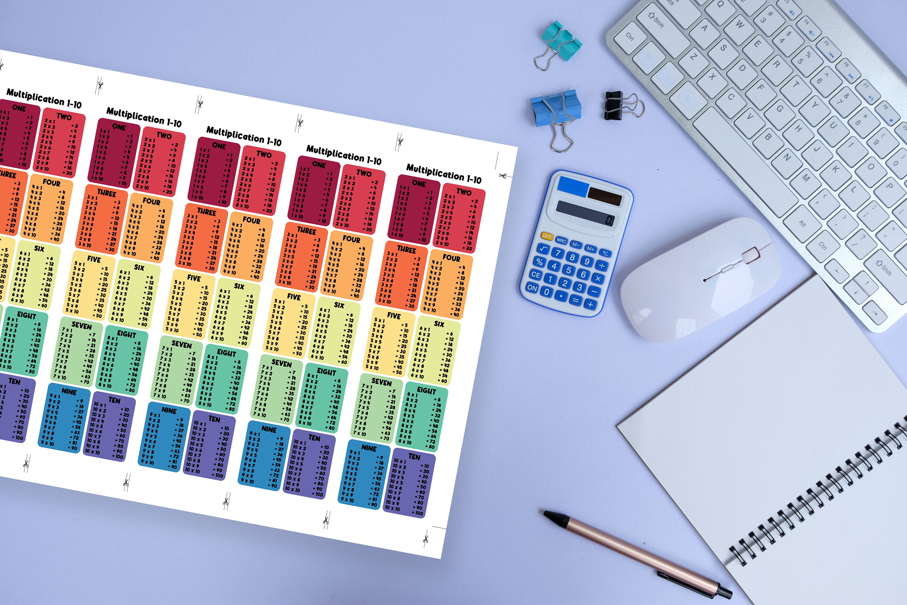 1-10 Multiplication & Division Table Student Bookmarks Double Sided ...